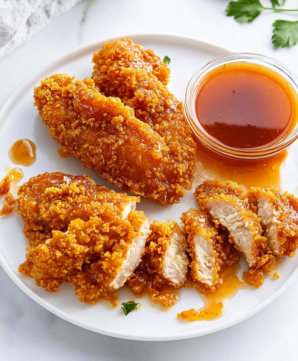 Baked Crunchy Hot Honey Chicken Recipe - cuisinequickly.com